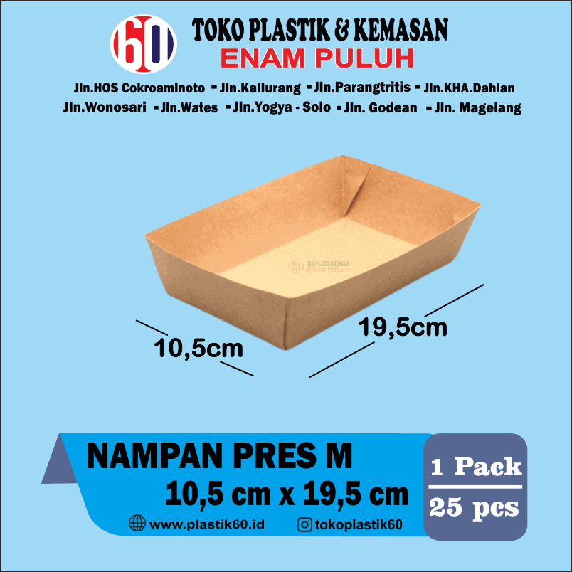 Jual Brown Kraft Paper Tray PRESS LEM Size M Medium Besar isi 25 Piring ...