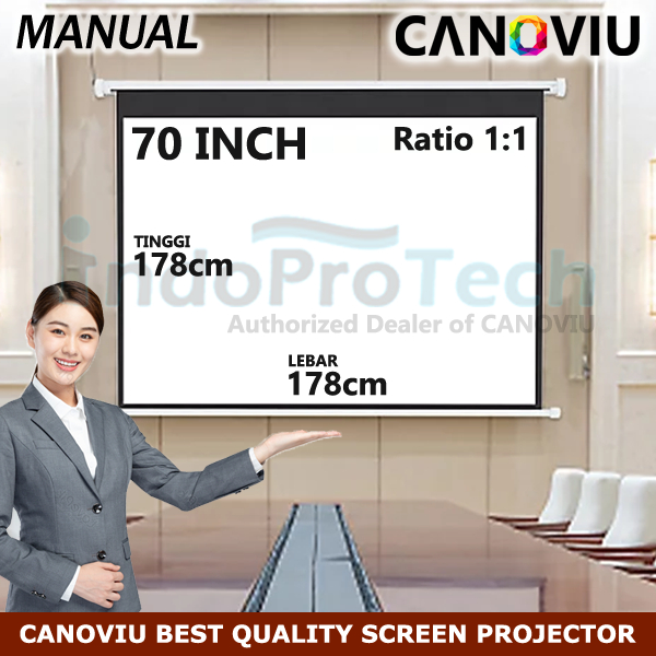 Jual Canoviu Screen Projector 70 Inch | Ratio 1:1 | Layar Proyektor ...