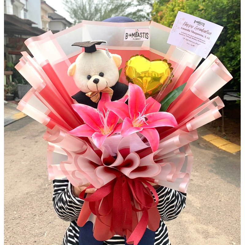 Jual Lily Flower Graduation Bouquet | Buket Bunga Lily | Buket Bunga ...