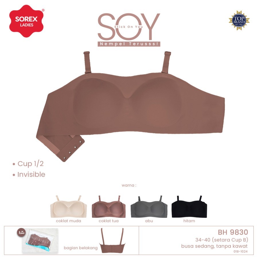 Jual Sorex Bra Tanpa Kawat Busa Kait 4 Setara Cup B Cup 1/2 Seamless ...