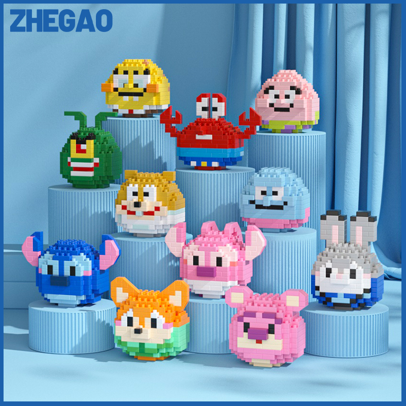 Jual ZHEGAO Mainan Balok Kartun Nano Block DIY Mainan Blok Susun Anak ...