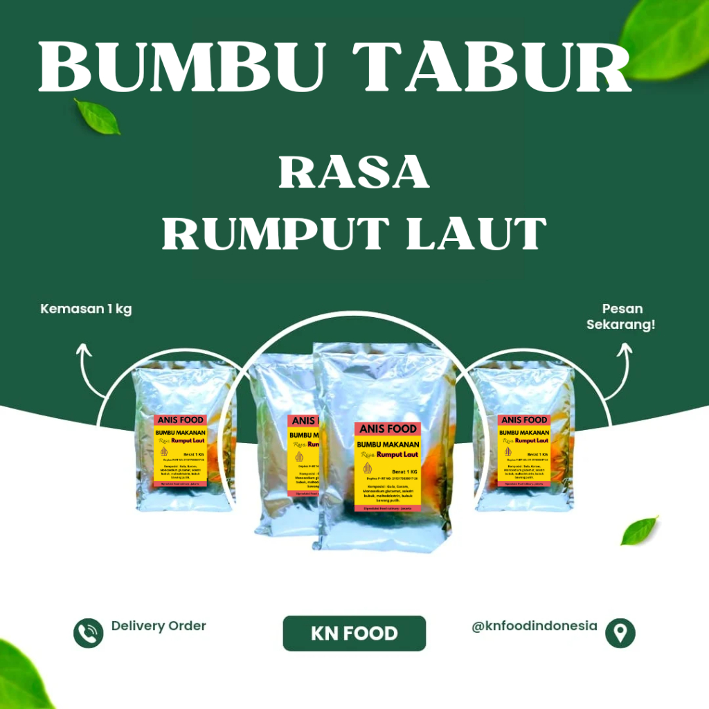 Jual Bumbu Tabur Rumput Laut 1kg Anis Food Halal MUI 1000 gram | Shopee ...