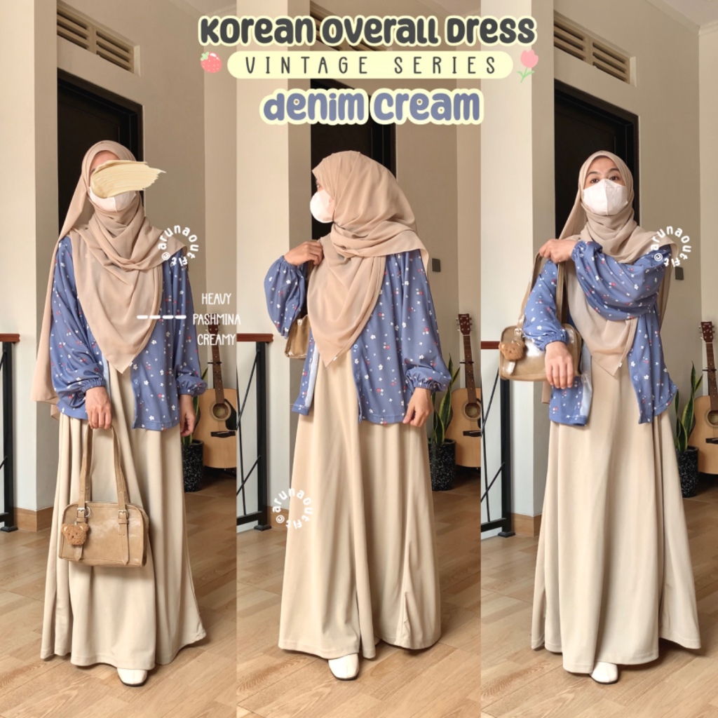 Jual KOREAN OVERALL DRESS VINTAGE BY ARUNAOUTFIT | Shopee Indonesia