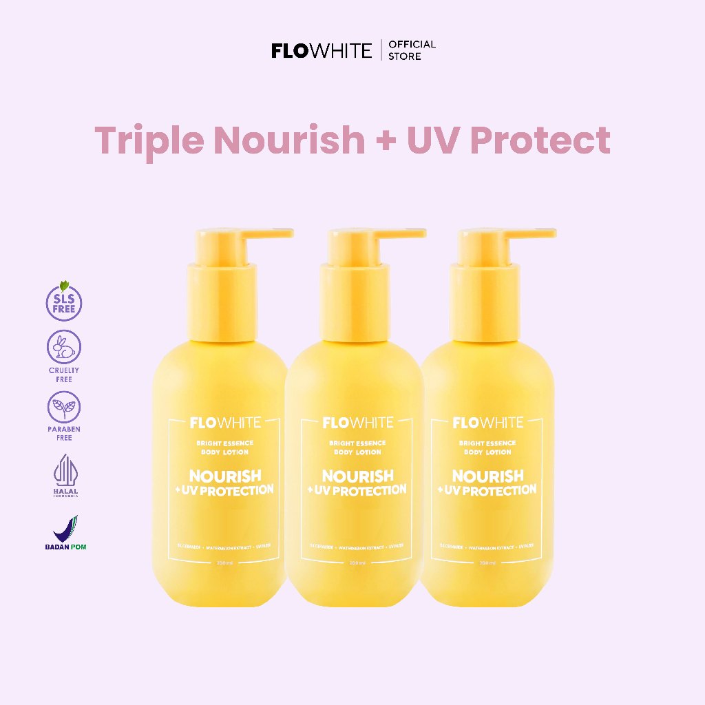 Jual FLOWHITE BEAUTY - TRIPLE NOURISH + UV PROTECTION 200ML (ISI 3 ...