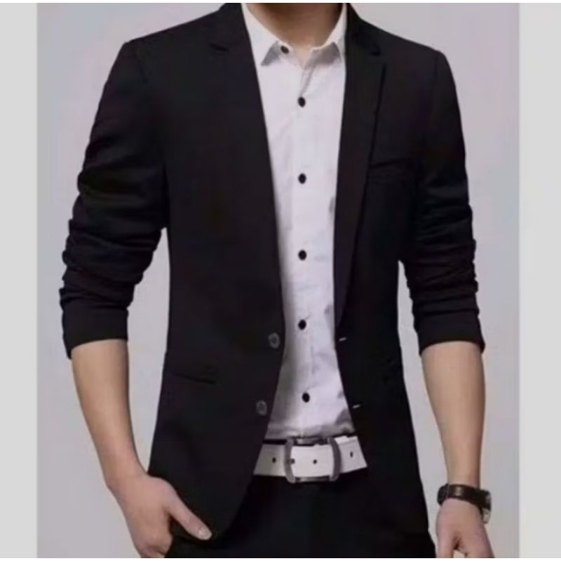 Jual JAS BLAZER PRIA Formal Slimfit Hitam Terbaru Original Kancing 1 Premium2 | Shopee Indonesia