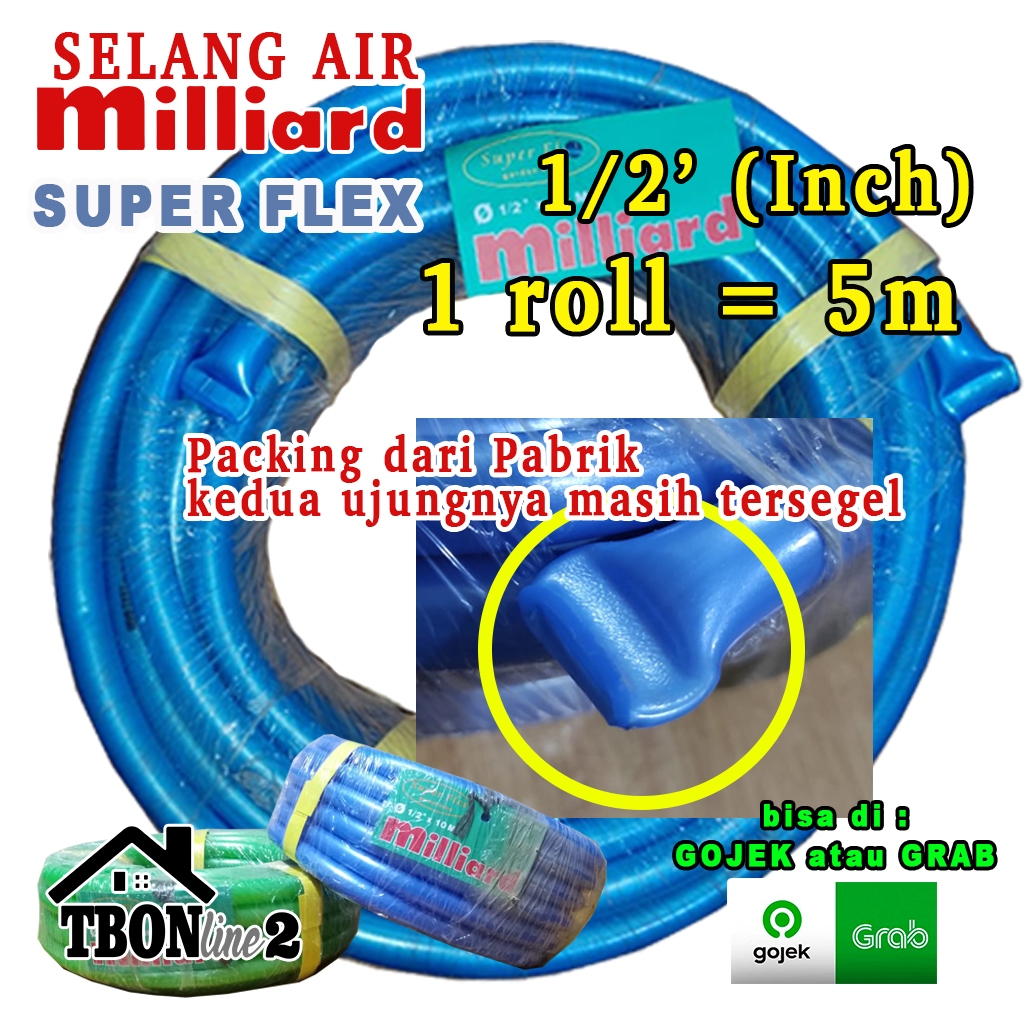 Jual SELANG AIR SUPER FLEX 1/2" INCH MERK MILLIARD | Shopee Indonesia