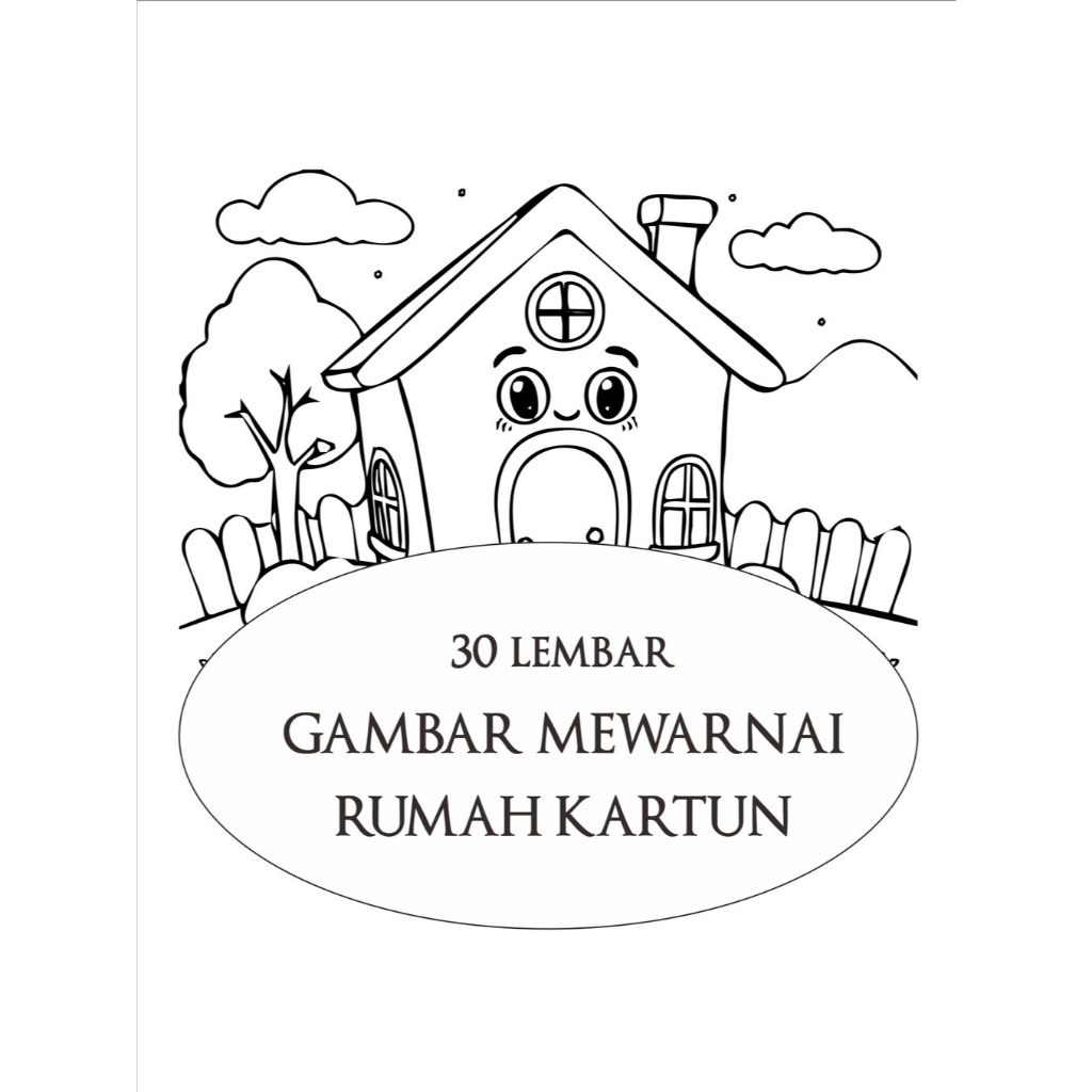 Jual 30 Halaman Gambar Mewarnai untuk Anak Tema Rumah Lucu - berbentuk ...