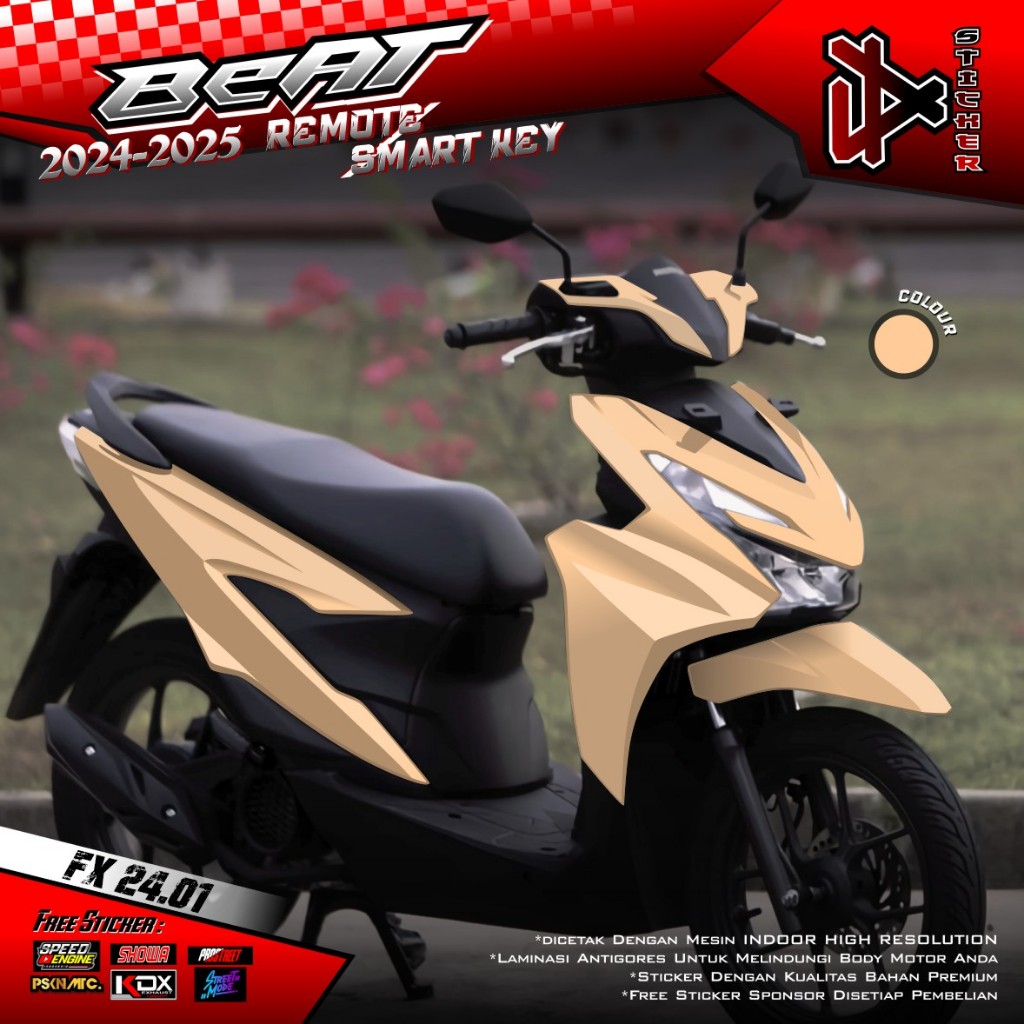 Jual TERBARU Decal Stiker Honda Beat CBS Street Deluxe Gen 2 SMART KEY ...