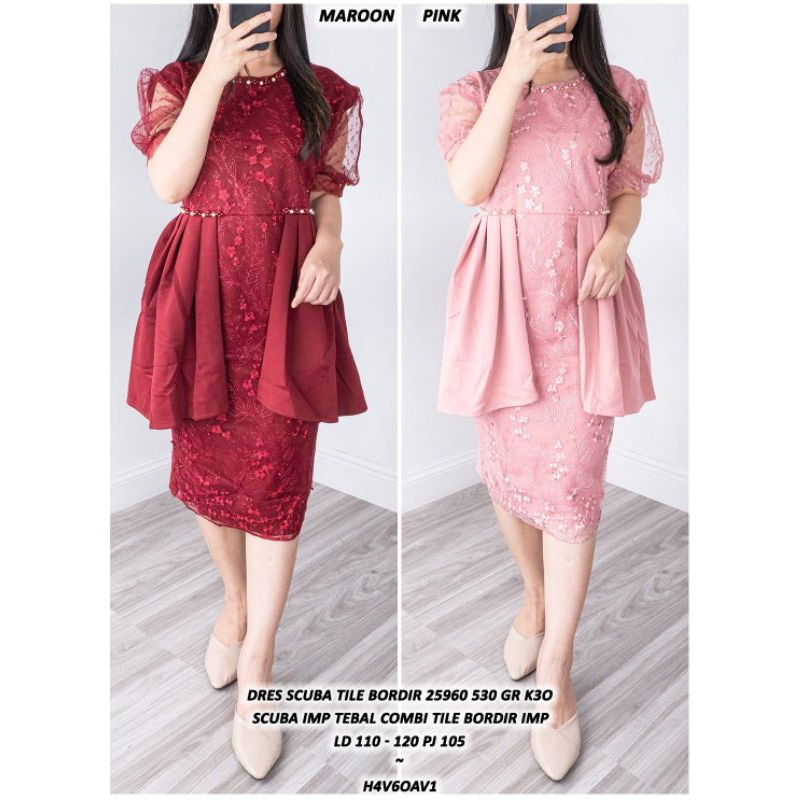 Jual DRESS SCUBA BRUKAT BANGKOK PREMIUM DRESS PESTA BAJU NATAL BAJU KE GEREJA ASD 259600 ...