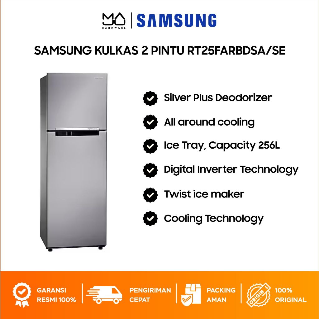 Jual Kulkas Samsung RT25 RT25FARBDSA/SE Digital Inverter Kulkas 2 Pintu 256L - Garansi Resmi ...