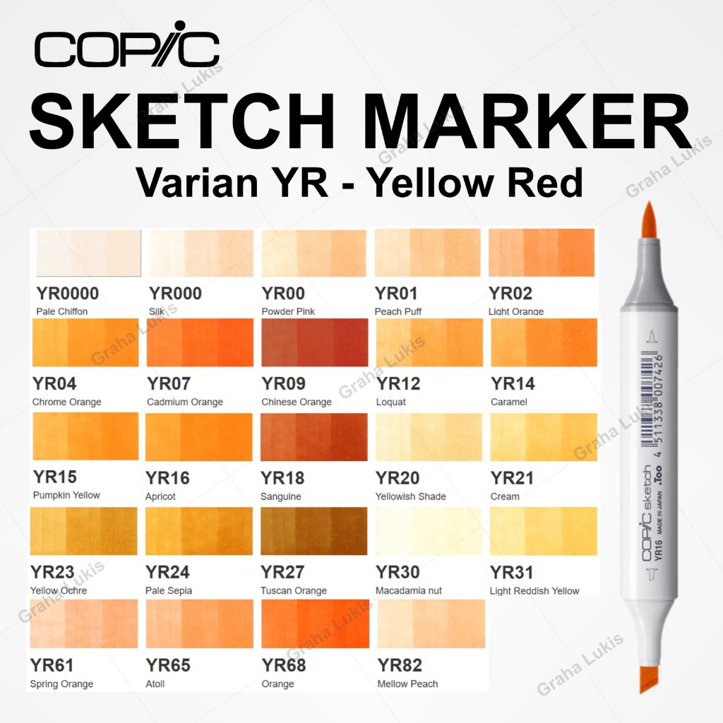 Jual COPIC SKETCH MARKER VARIAN YR - YELLOW RED 1 | Shopee Indonesia