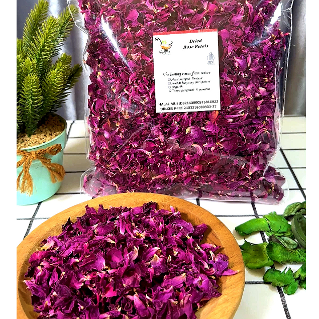 Jual Dried Rose Petals Kemasan BESAR Bunga Mawar kering Rempah Bu Risma ...