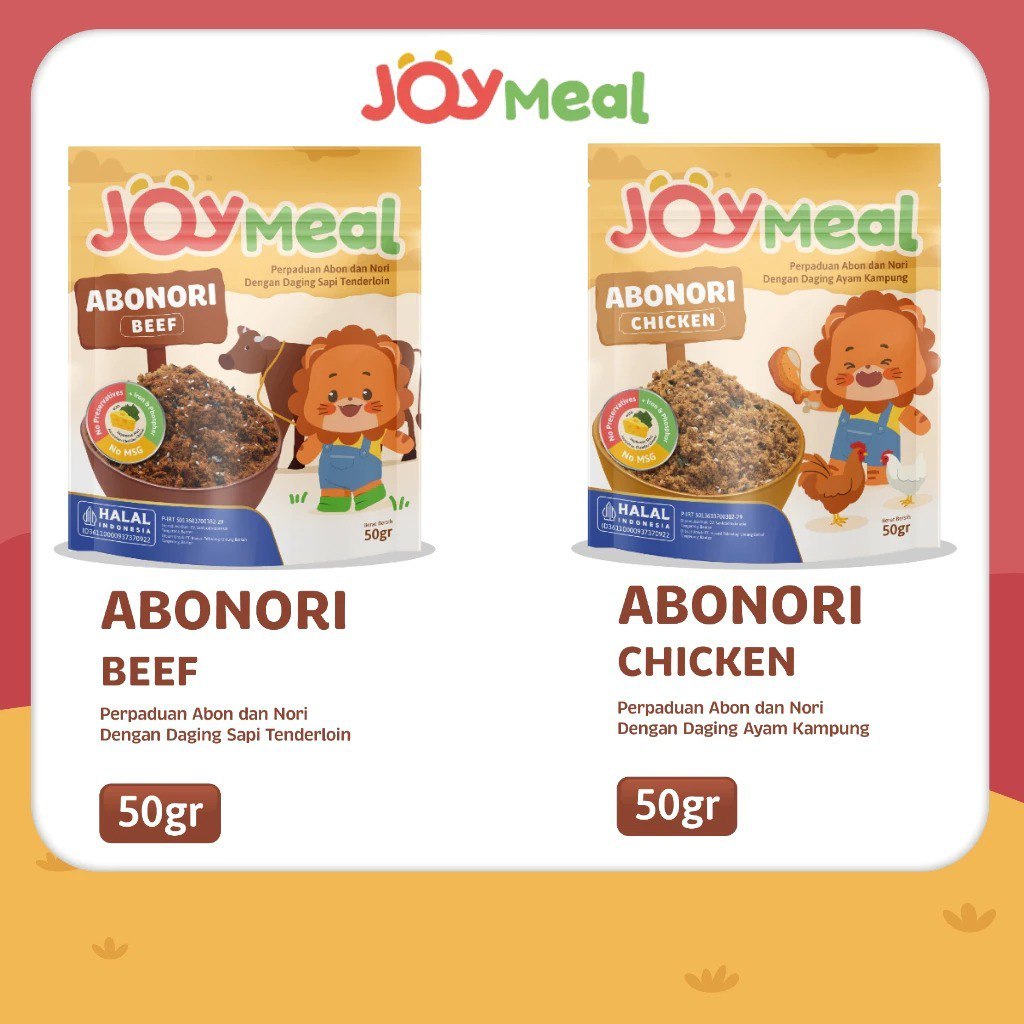 Jual JOYMEAL ABONORI BEEF & CHICKEN ORIGINAL DAN CHEESE 50GR - ABON ENAK HALAL TANPA MSG ...