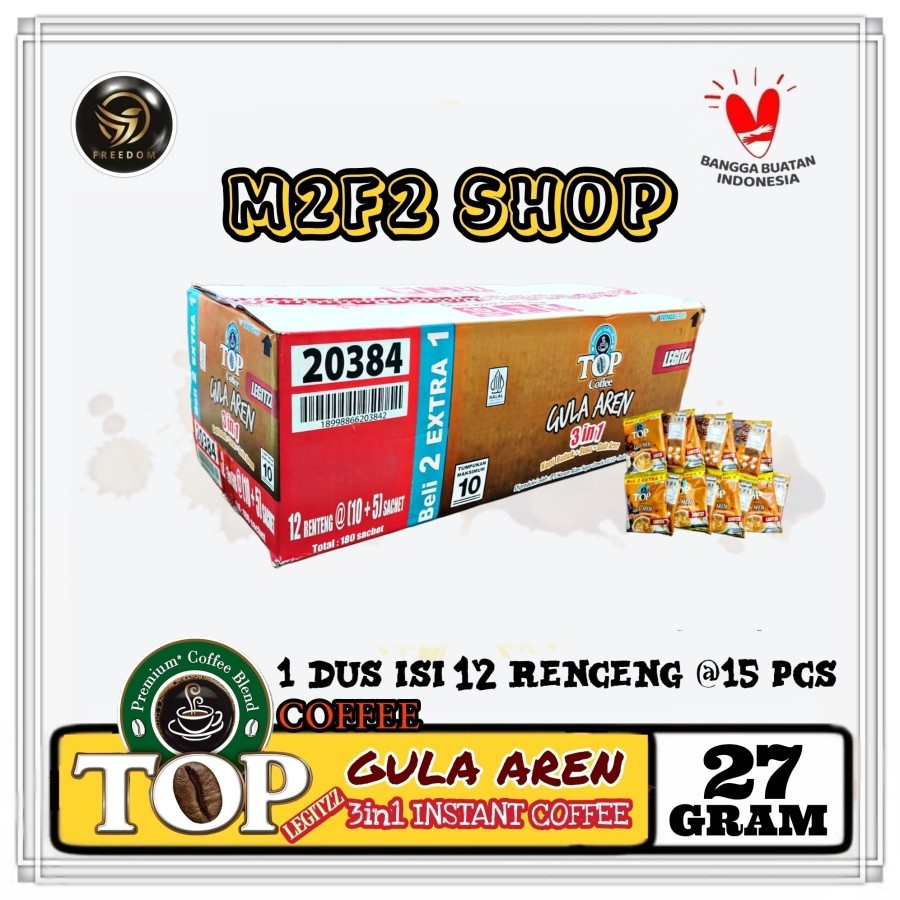 Jual Kopi TOP Gula Aren Legitzz 3in1 Kopi Instan Sachet - 27 gr ...