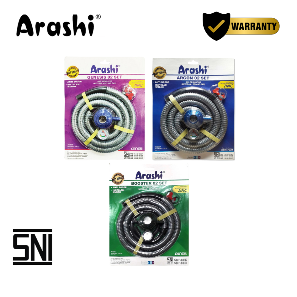 Jual Arashi Gas Regulator Series Set Selang + Klem | Shopee Indonesia