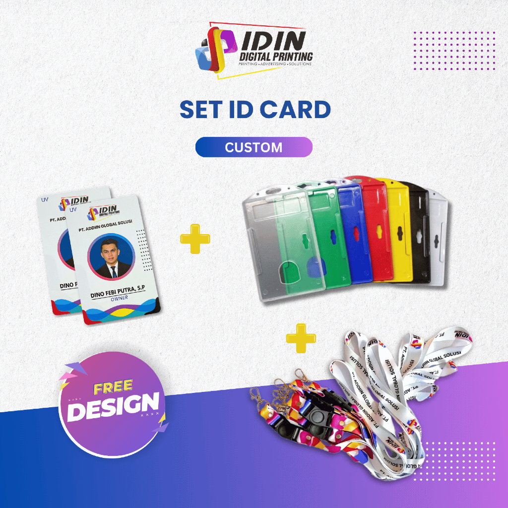 Jual ID Card Set Custom 3 In 1 Kartu Tanda Pengenal Panitia Lanyard ...