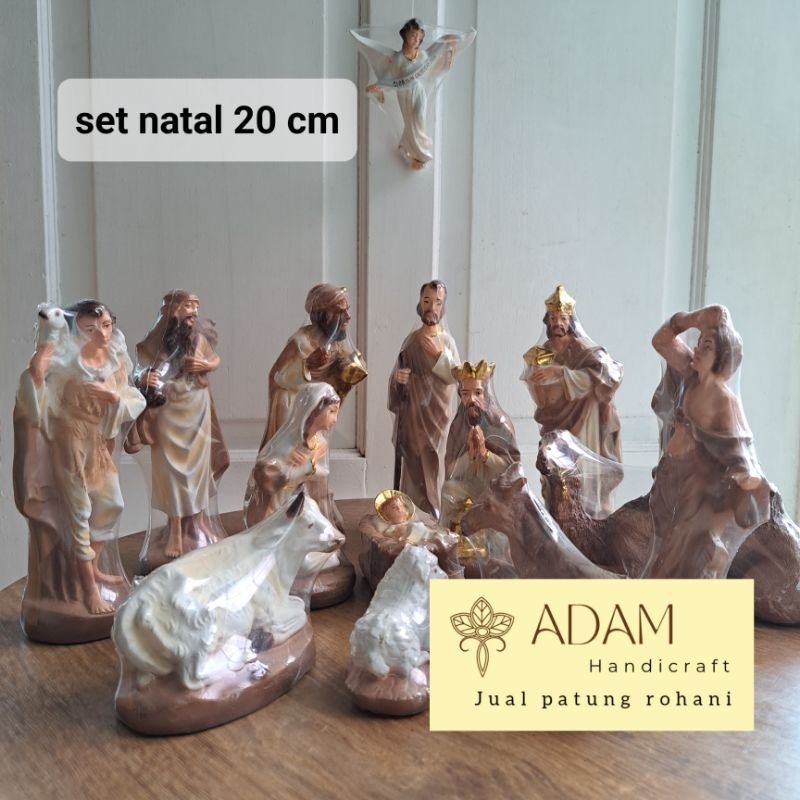 Jual Patung set Natal 20 cm dekorasi Natal kado hadiah natal | Shopee ...