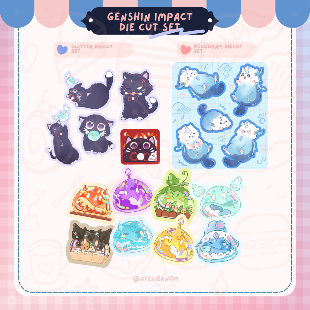 Jual Genshin Impact Sticker; Neuvillette otter, Wriothesley gauntlet ...