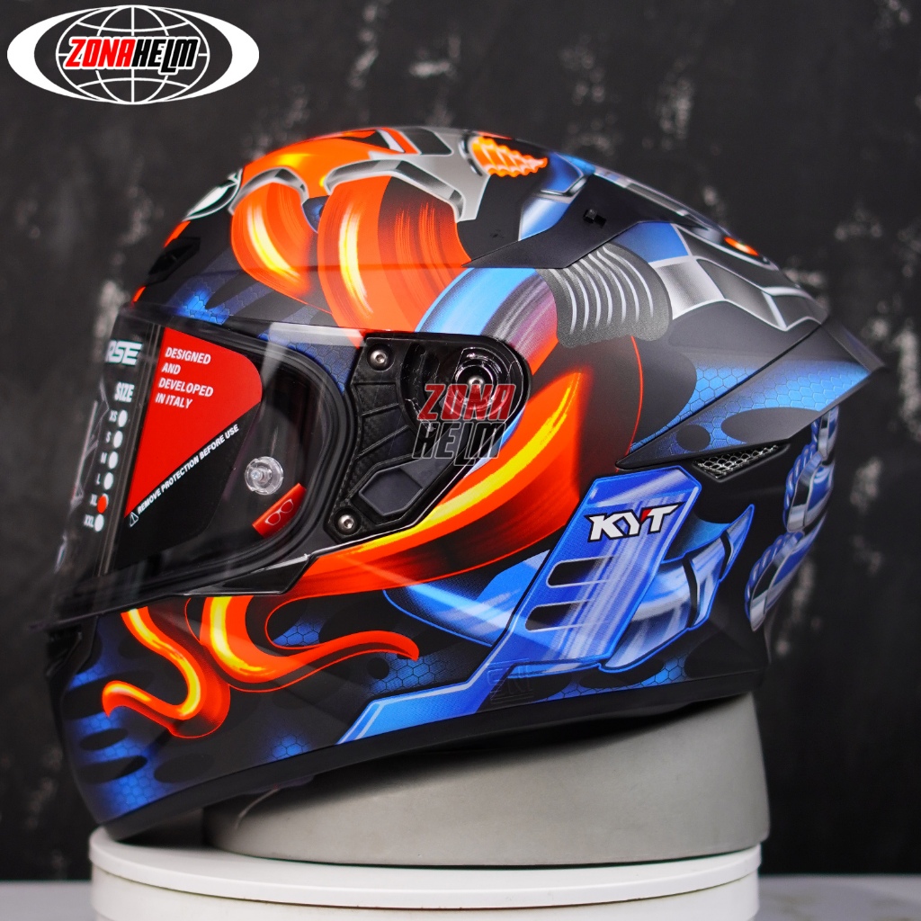 Jual KYT TT COURSE MOTIF MAGNET MATT HELM FULL FACE ORIGINAL DOT SNI ...