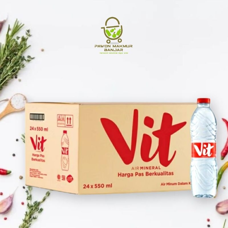 Jual AIR MINERAL VIT KEMASAN BOTOL 550 ML / 24 x 550 ML | Shopee Indonesia