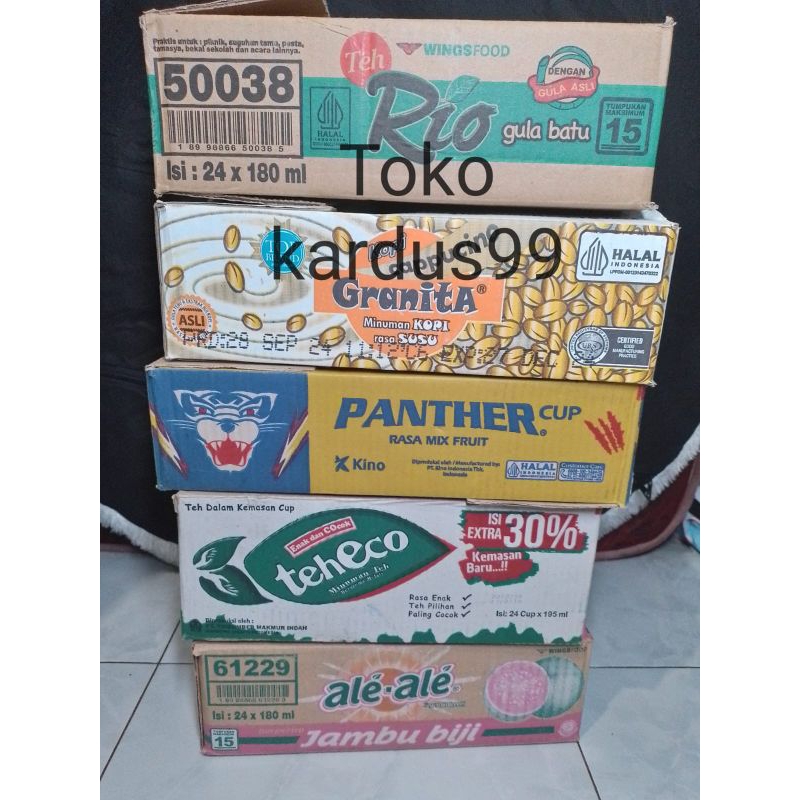 Jual kardus bekas Ale Ale,,teh Rio,panther,grannita | Shopee Indonesia