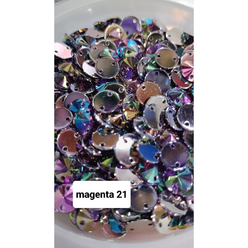 Jual 72 biji batu runcing pelangi. 1/2 gros batu runcing pelangi 8mm ...