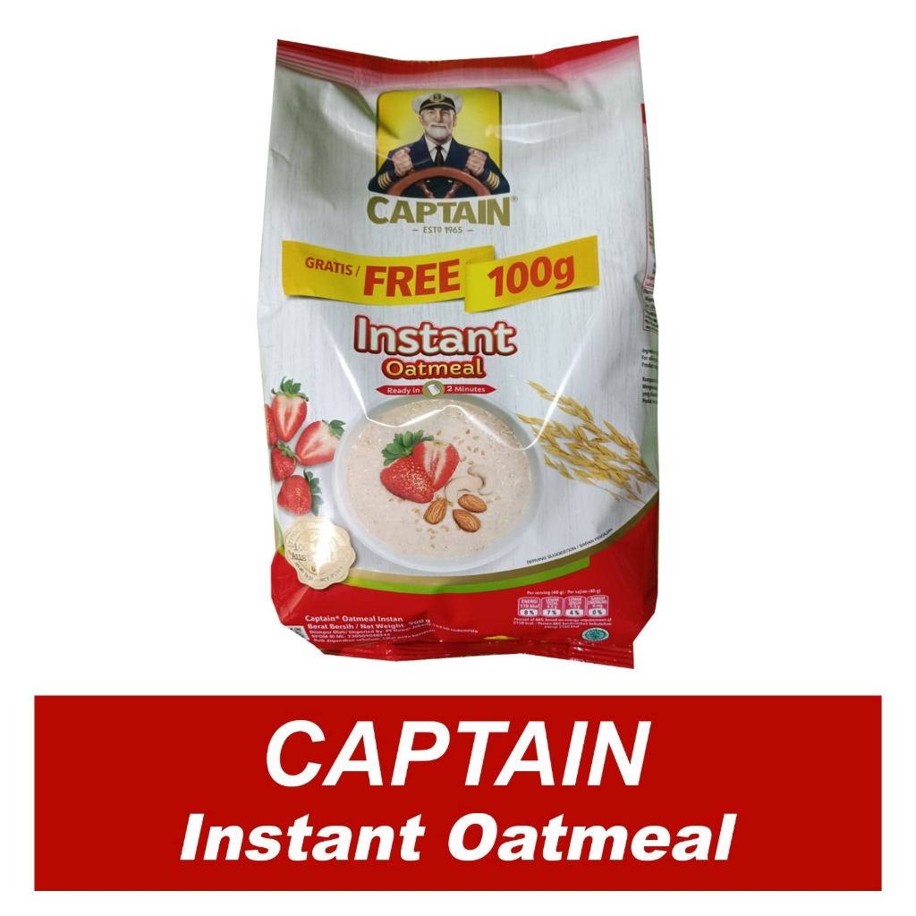 Jual Captain Instant Oatmeal Berat 800gr Free 100 gram Exp Juli 2025 ...
