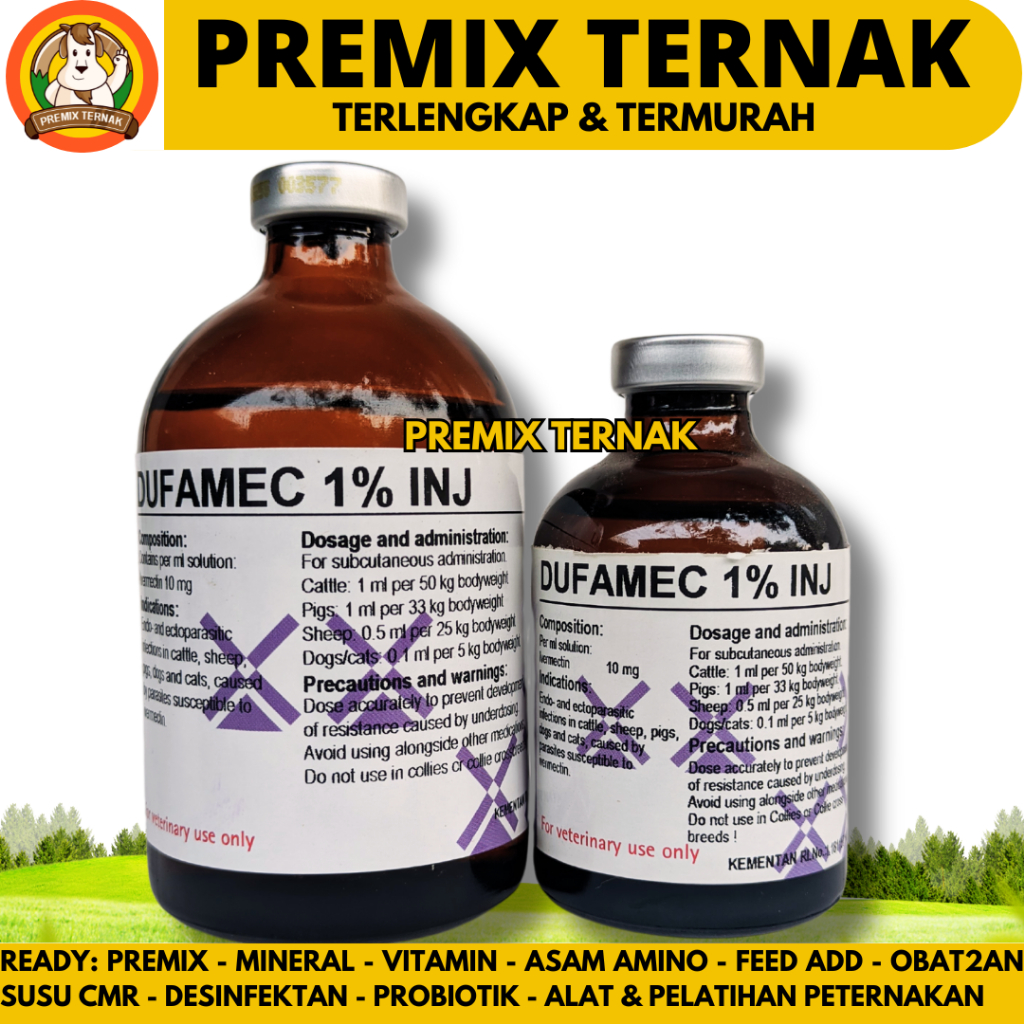 Jual DUFAMEC 1% INJ 100 ML - Obat Cacing Kutu gudig Scabies Ampuh Sapi ...