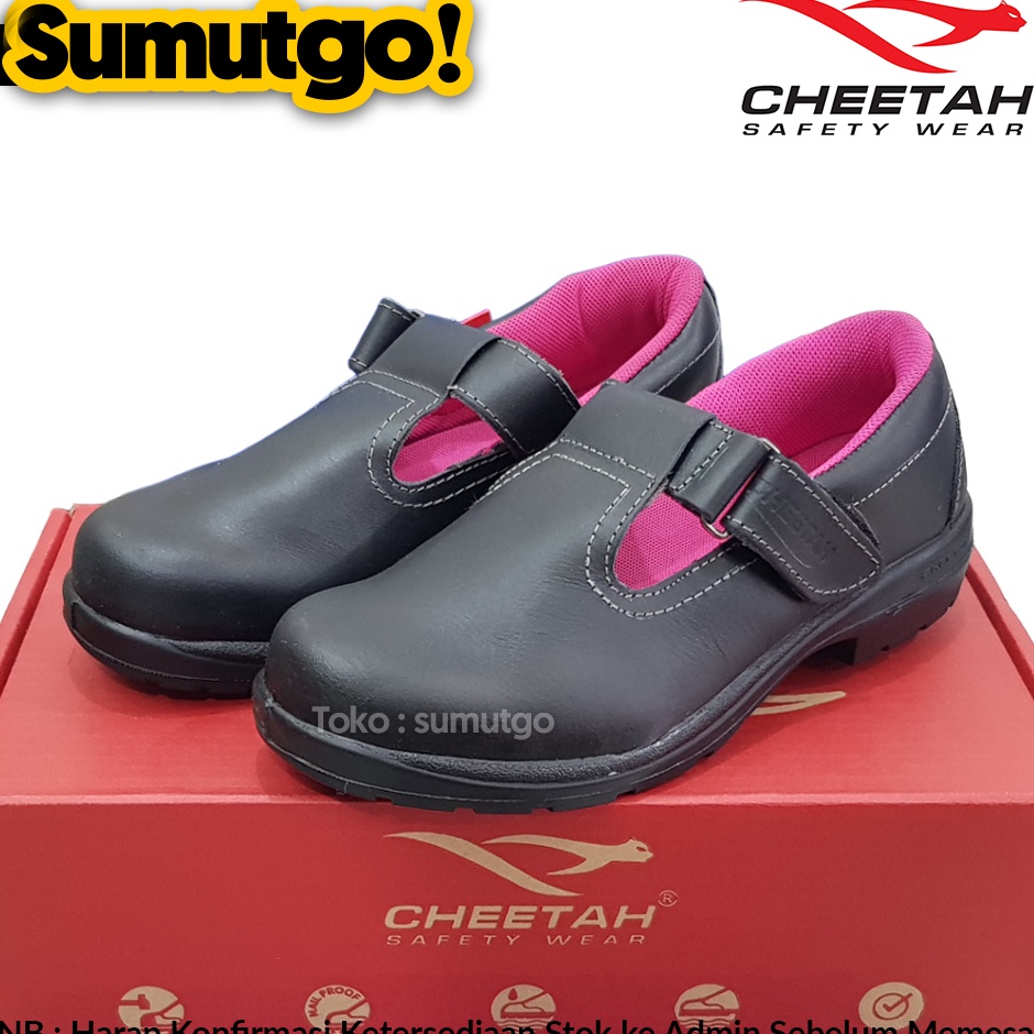 Jual KODE G87A Cheetah 48H Sepatu Safety Pendek Wanita warna Hitam 48 H ...