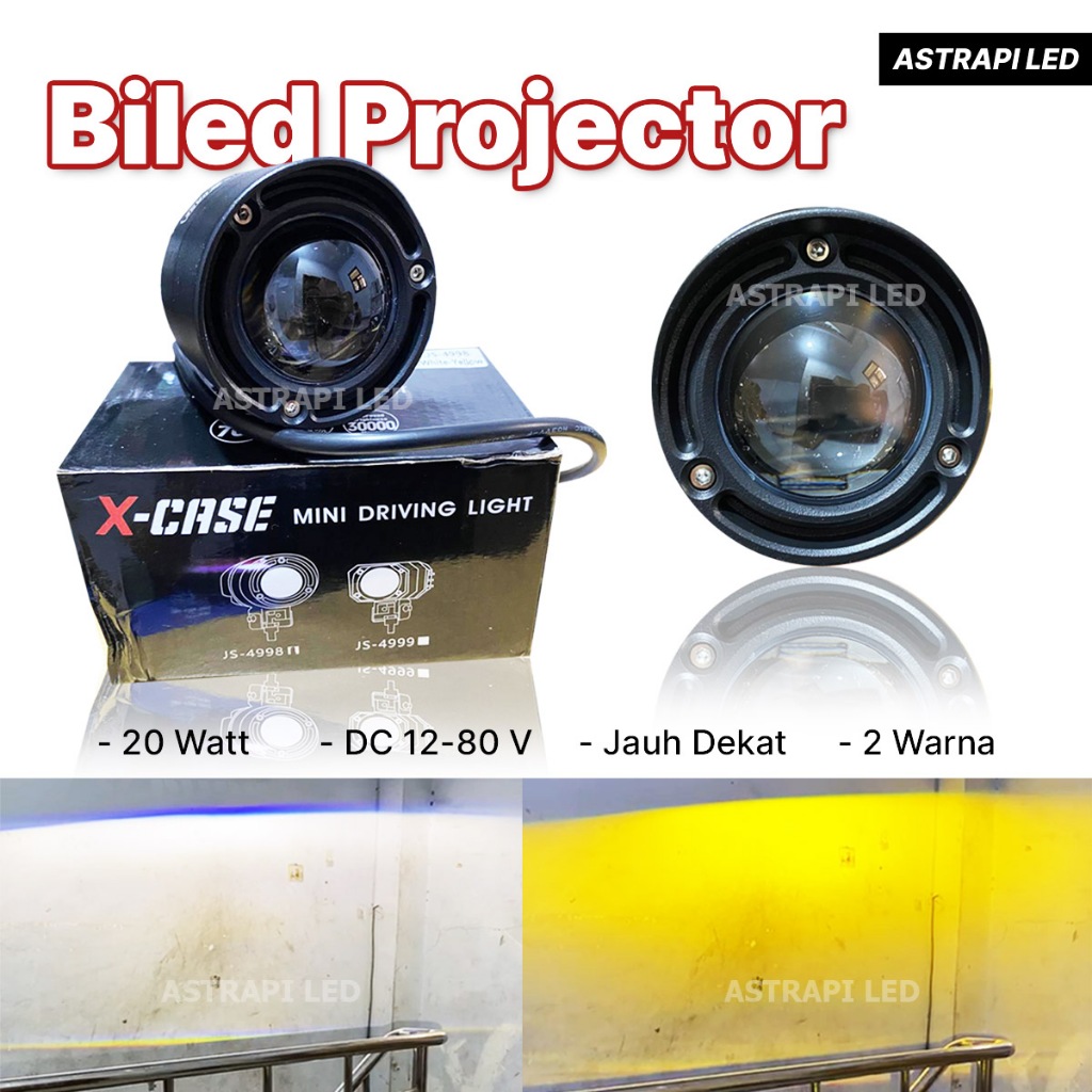 Jual Lampu Tembak Mobil Motor Super Terang Biled Projector Bulat Putih ...