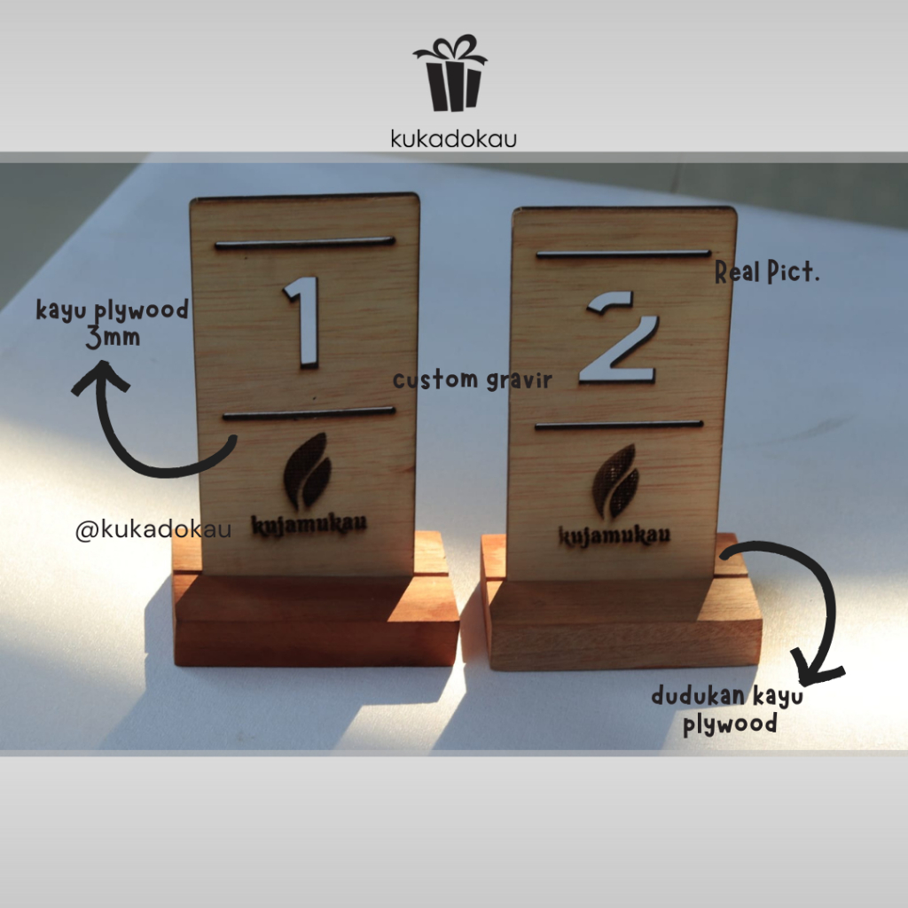 Jual [CUSTOM] NOMOR MEJA KAYU | PENANDA NOMOR MEJA KAYU RESTORAN, CAFE ...