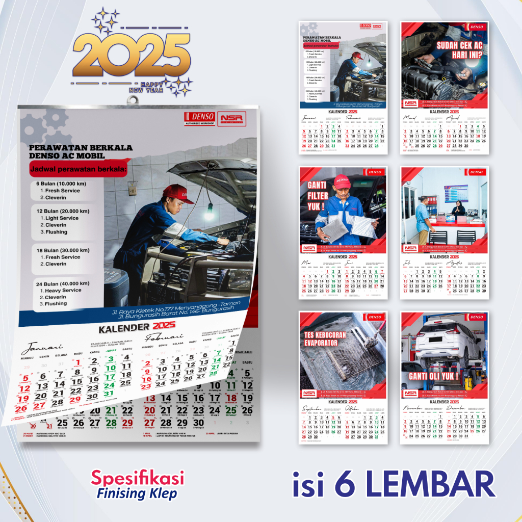 Jual syam kalender dinding 2025 isi 6 lembar custom uk. A3+ (2 bulanan ...