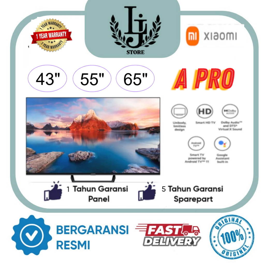 Jual TV LED Xiaomi 43A Pro / 55A Pro / 65A Pro UHD 4K TV Xiomi A Pro ...