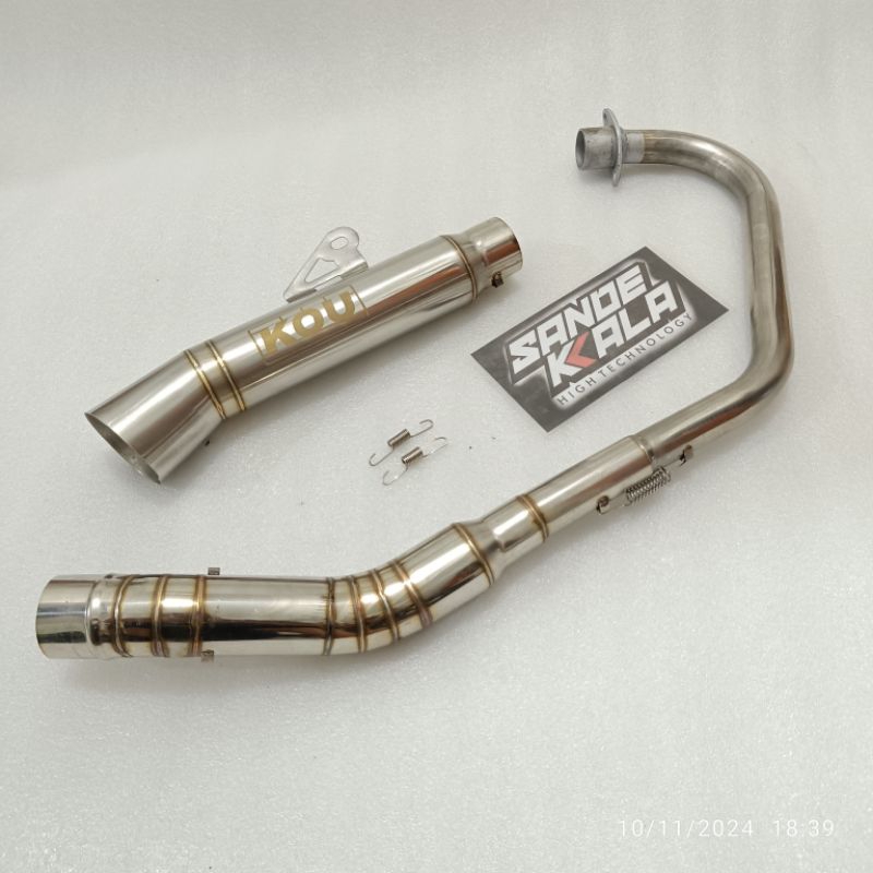 Jual Kou mahachai SUPER open spec pipe 1set and big elbow for tmx 125 ...