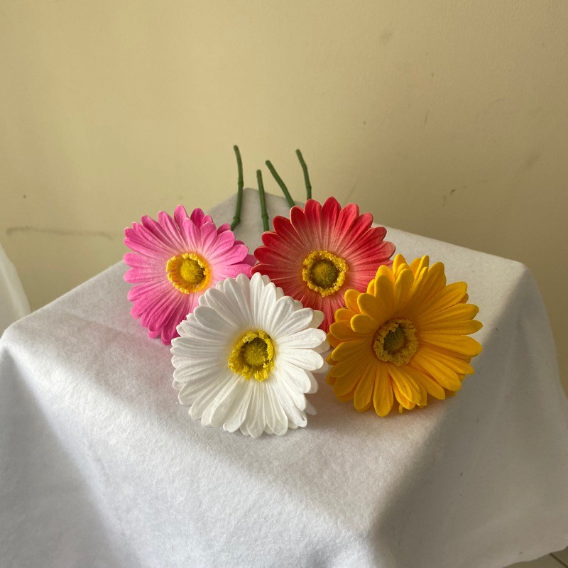 Jual [satu tangkai] Bunga Daisy matahari Latex / Bunga Palsu Plastik ...