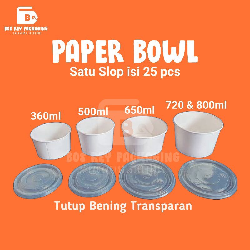 Jual [ISI 25pcs] MURAH PAPER BOWL POLOS / MANGKOK KERTAS / RICE BOWL ...