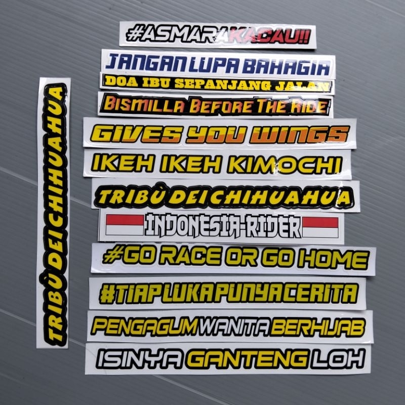 Jual Stiker Cutting / Sticker Kata Kata Lucu / Stiker Kata kata Keren ...