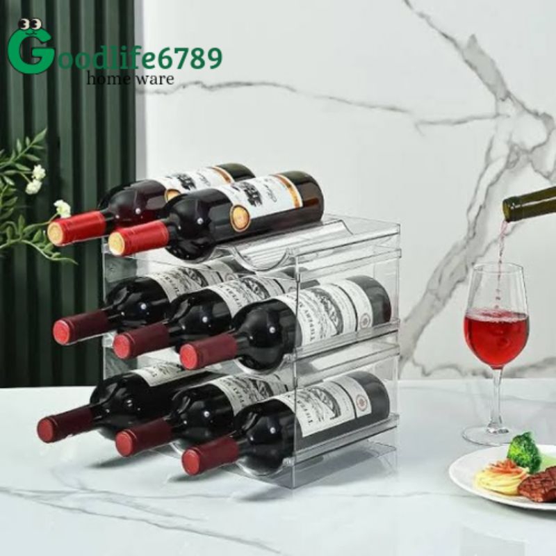 Jual Rak Botol Minuman Susun Transparan Bottle Holder Organizer Storage ...