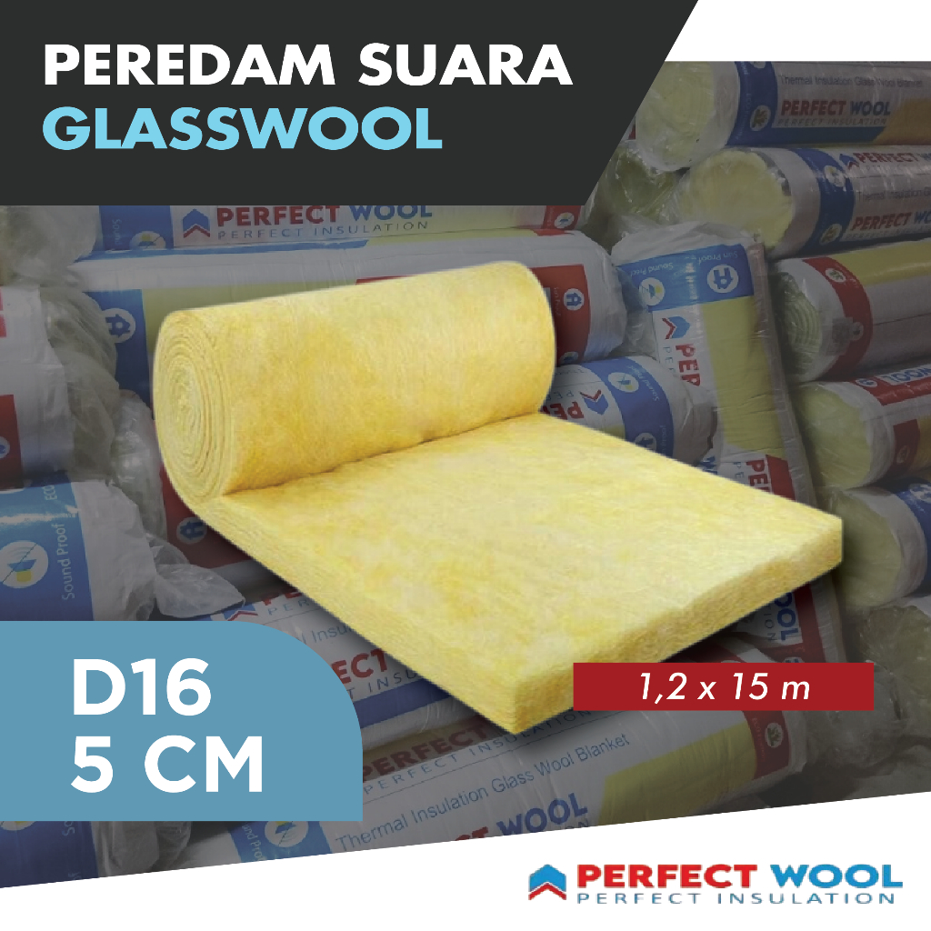 Jual Glasswool / D16 5cm / 1,2 x 15 m / Peredam Suara Plafon Dinding ...