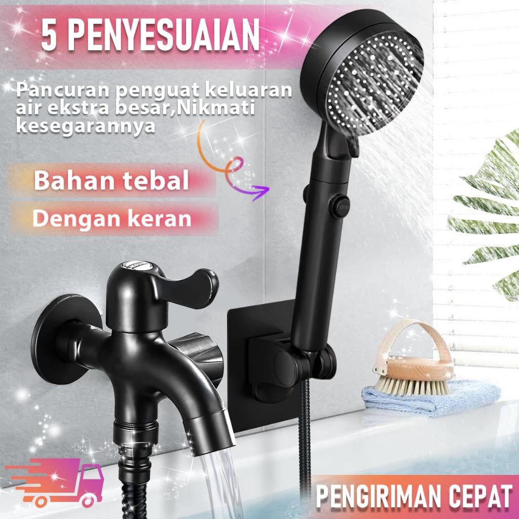 Jual Paket Shower Kamar Mand/Kepala Shower Mandi Premium/Shower Kamar Mandi 5 Mode Fungsi High ...