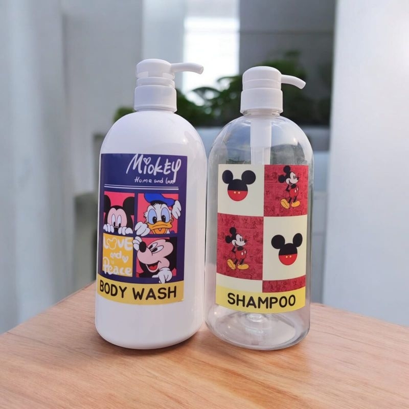 Jual BOTOL SABUN CAIR REFIL 1 LITER KARTUN BOTOL PUMP 1 LITER STICKER ...