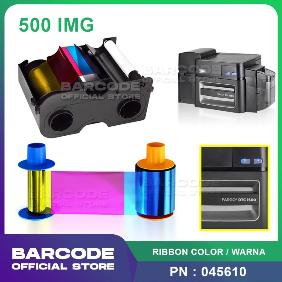 Jual 045610 Pita Ribbon Fargo DTC1500 Tinta Printer ID Card YMCKO Color ...