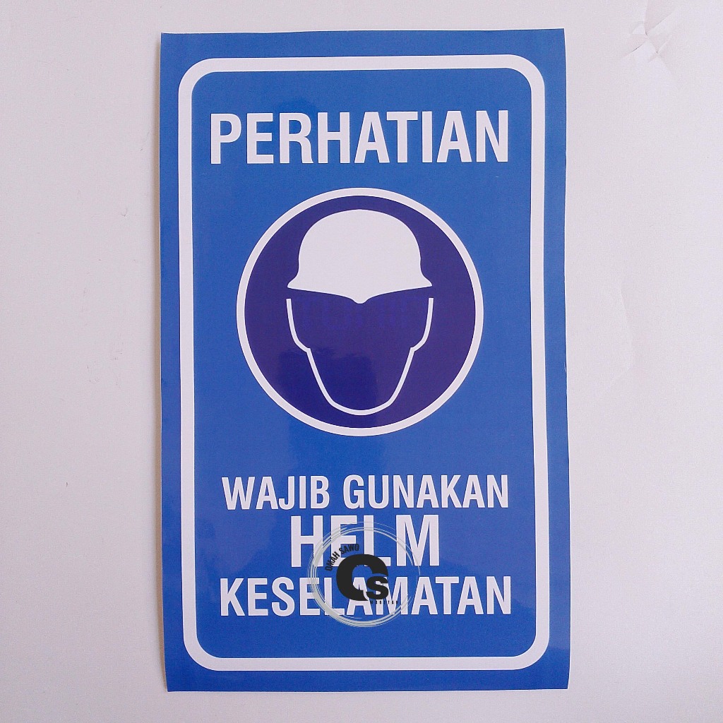 Jual Stiker Wajib Gunakan helm Keselamatan - K3 - Stiker Vinyl | Shopee Indonesia