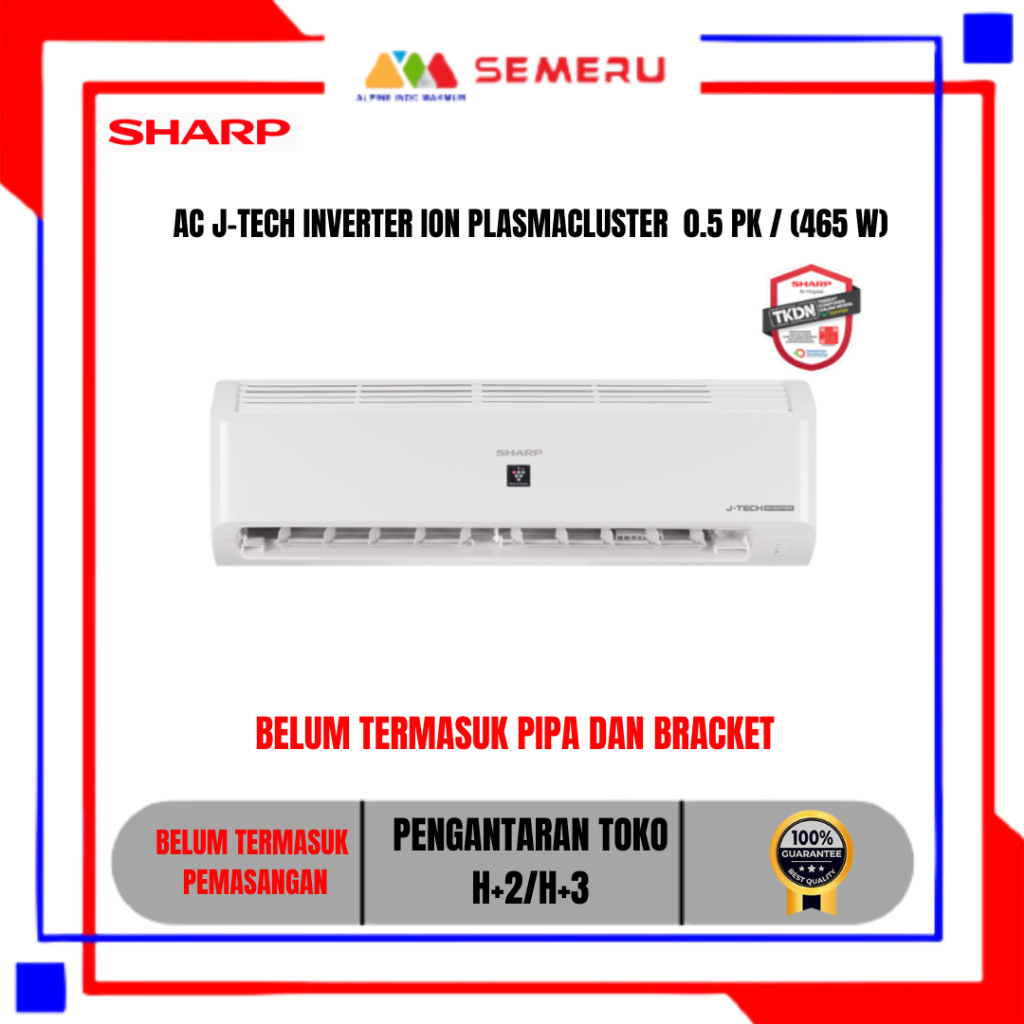Jual SHARP AC J-TECH INVERTER ION PLASMACLUSTER 0.5 PK 465 WATT AH-XP6 ...