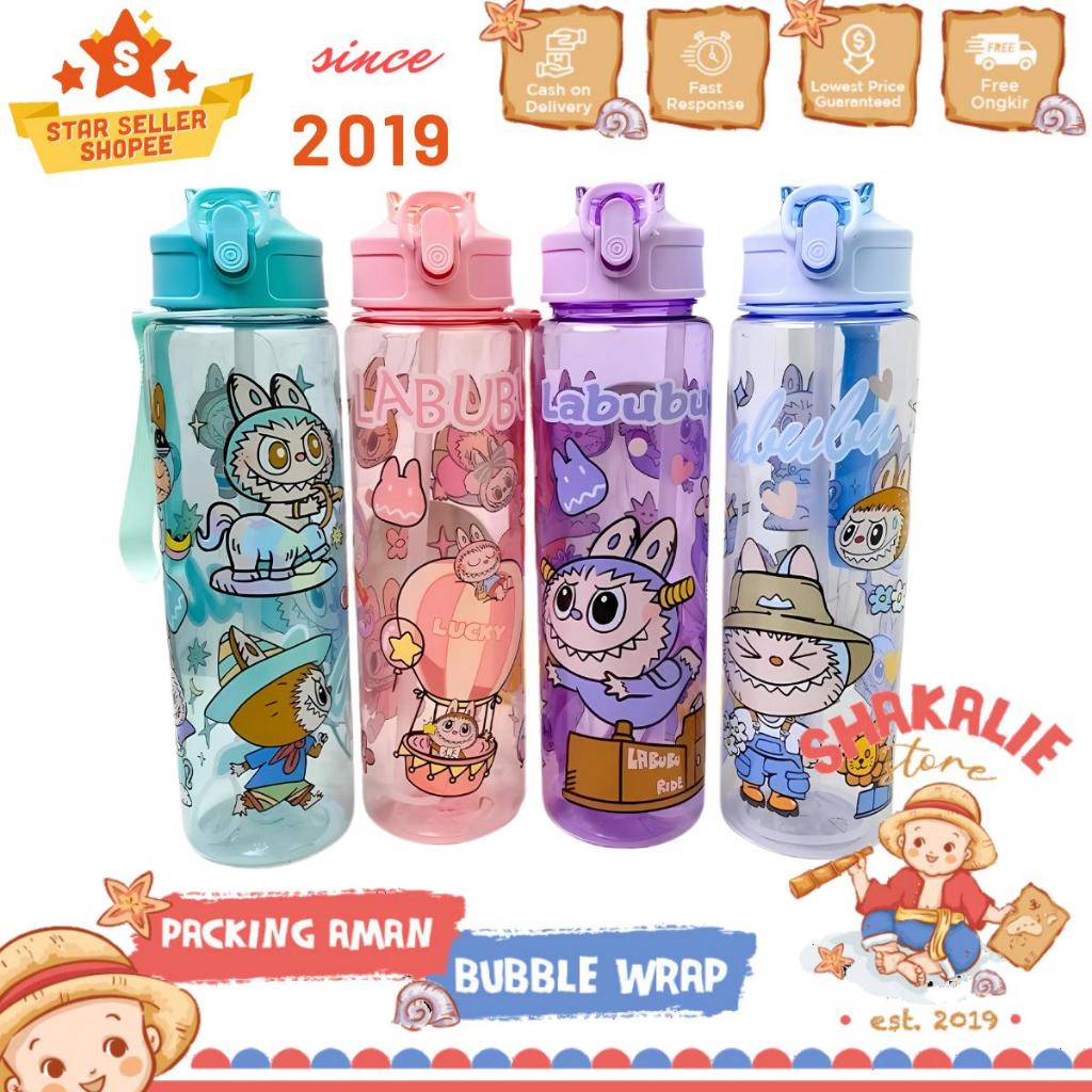 Jual Botol Minum Anak Labubu Viral Kapasitas 900 ML Dengan Sedotan dan Tali Gantung | Shopee ...