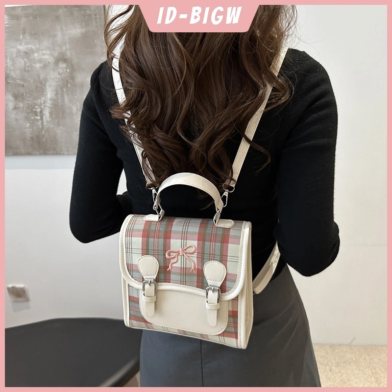 Jual 【Ready】Tas Motif Kotak-kotak Elegan Korean Style Tas Kupu-kupu ...