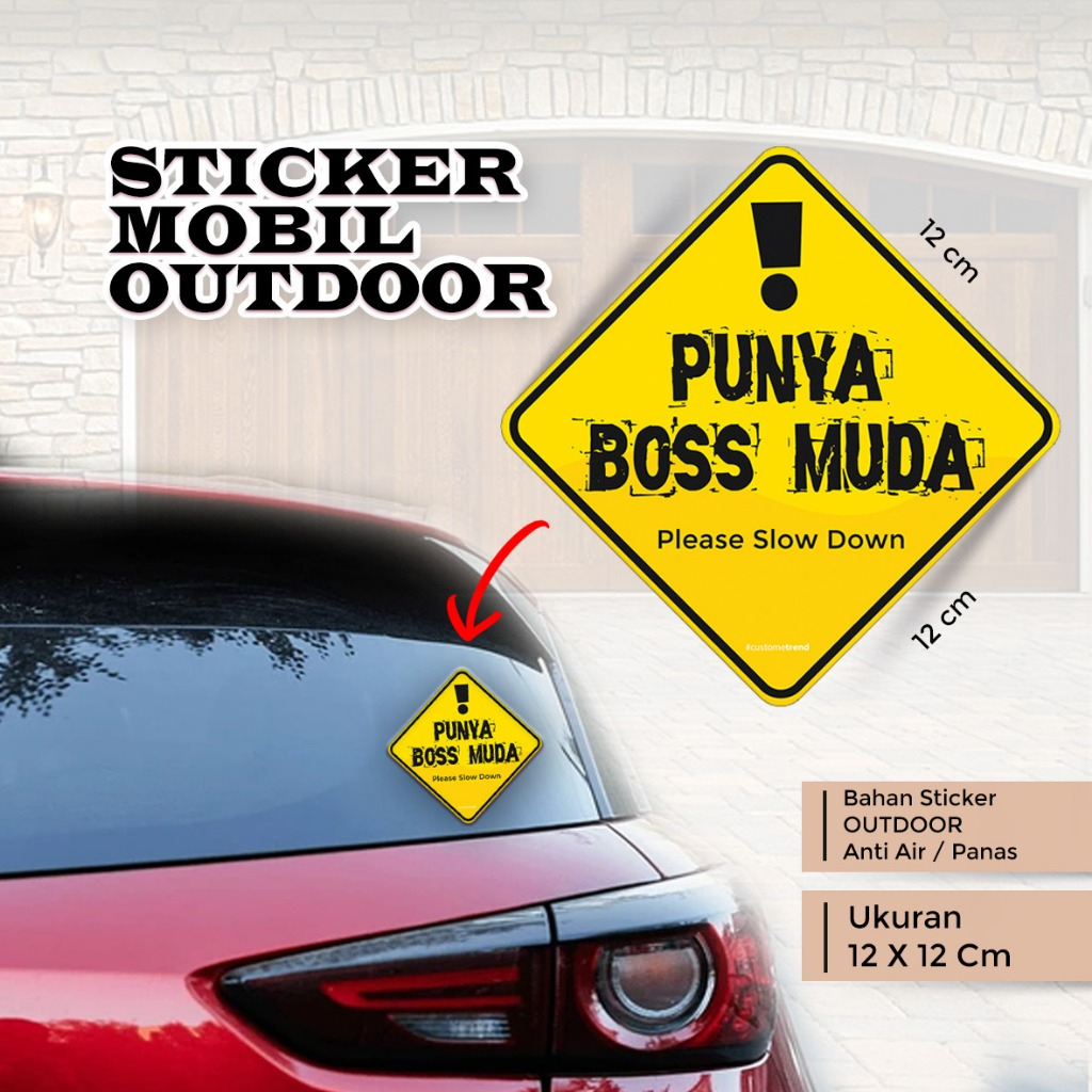 Jual Stiker Punya Boss Muda Car Sticker Chrome 12 x 12 cm Ketupat ...