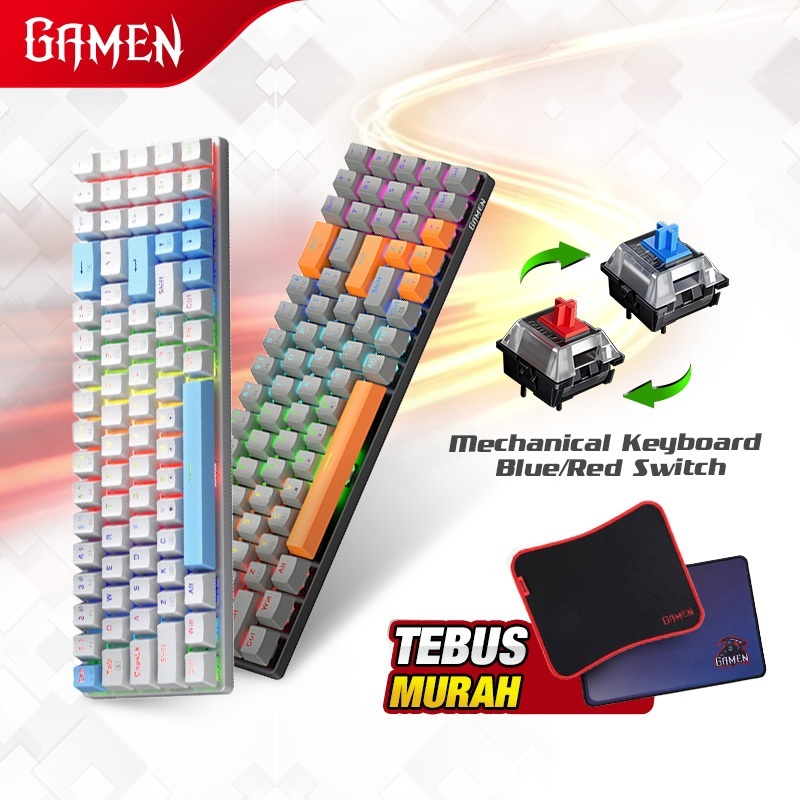 Jual GAMEN Titan Elite Keyboard Gaming Mechanical 78 Keys Ergonomic ...