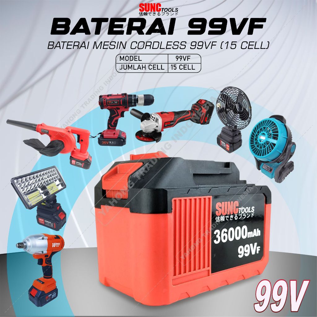 Jual Baterai 99V Batere 99VF Batre Mesin Bor / Mesin Impact Wrench / Gerinda / Gergaji SUNC ...