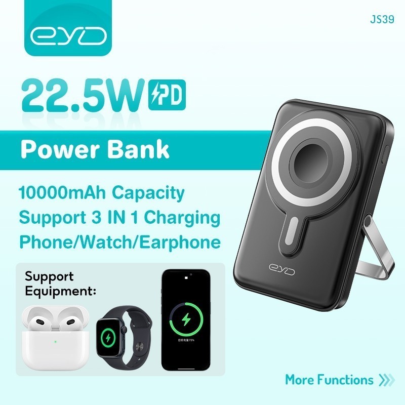 Jual EYD JS39 3-in-1 Wireless Magnetic Powerbank Magsafe 10000mah/22.5W ...